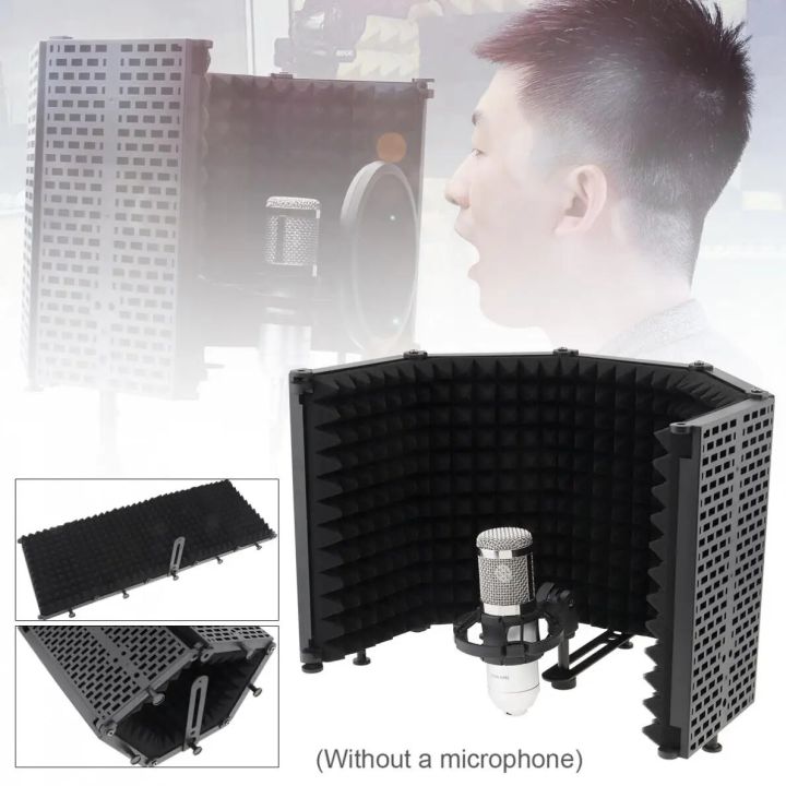 Metal / Plastic Microphone Isolation Shield 3 / 5-Panel Wind Screen ...