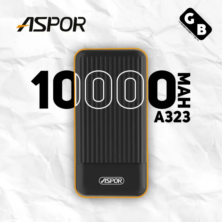 Aspor A323 Power Bank 10000mAh with 2 Outputs for Samsung, Huawei ...