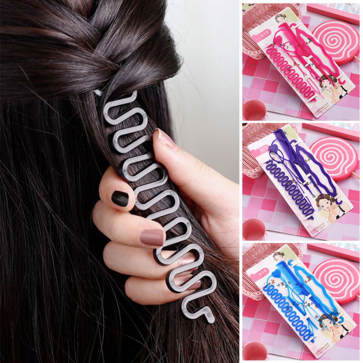 JM 6pcs Hair Braider Hair Curling Device Hair Curling Tool Hair Pulling ...