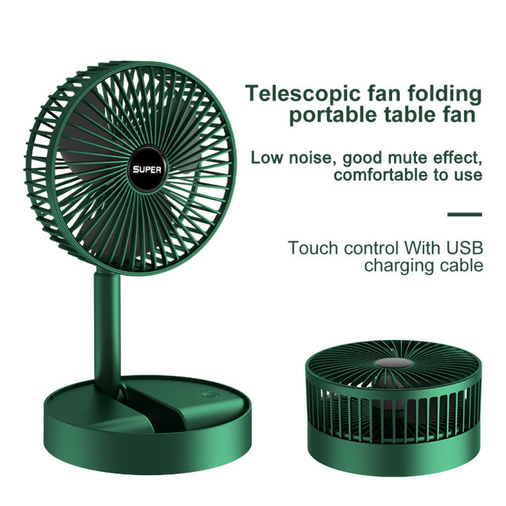 Telescopic fan folding portable Table Desk Fan USB Charging Multi ...