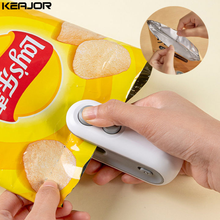 Bag Sealer Mini Plastic Bags Sealer 2in1 Portable Packaging thermal ...