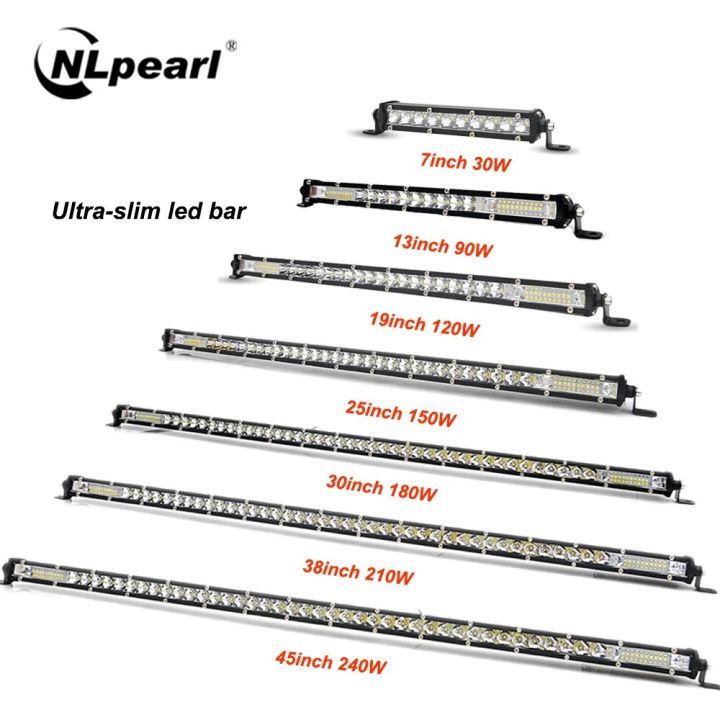 NLpearl Ultra Slim 7-50 Inch LED Light Bar Spot Off Road 4x4 LED Work ...