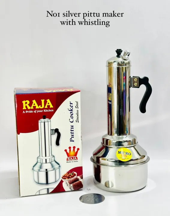 No1 Silver High Quality Pittu Maker With Whistling Puttu Cooker with ...