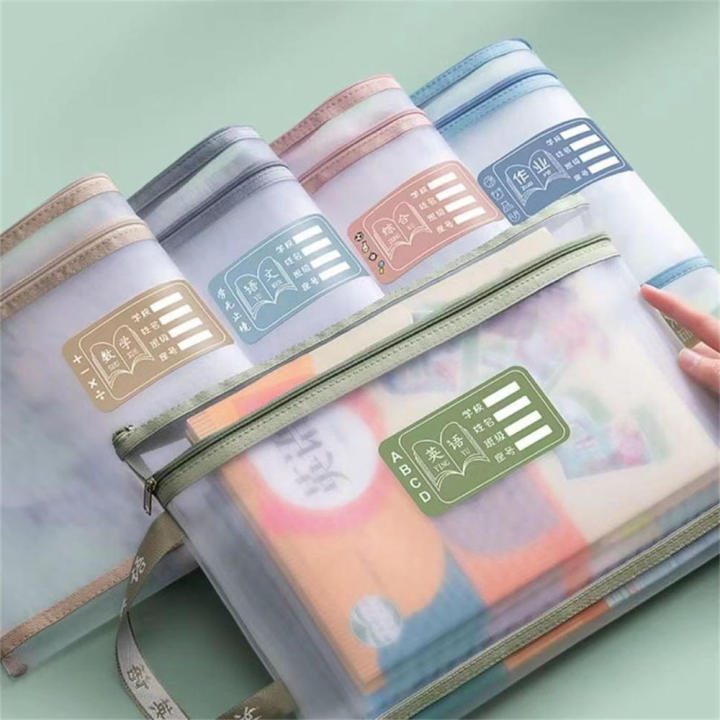 Transparent Stationery Bag Practical Zippered Large Capacity Storage ...