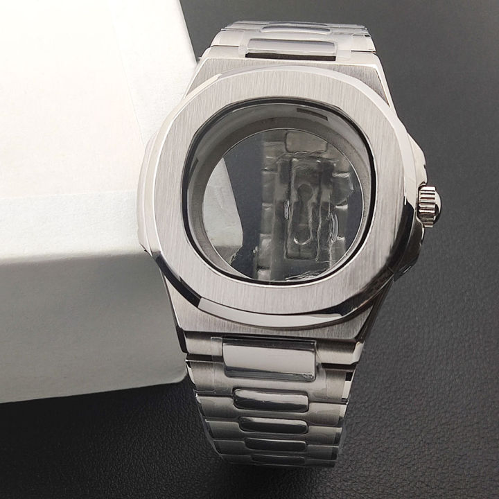 NH35 Case Nautilus 39mm silver case Men Watch Accessories Luminous Dial ...