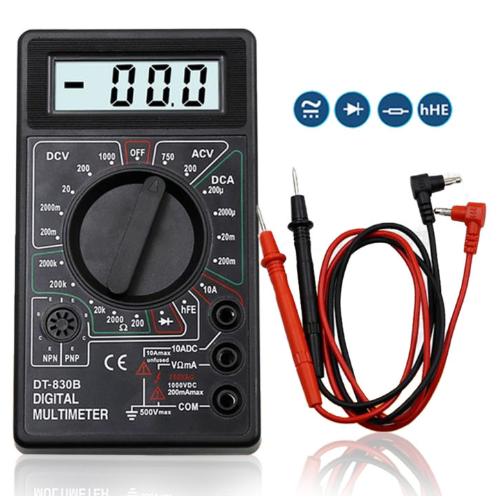 Mini Digital Multimeter with Overload Voltage Ampere Ohm Tester DC AC ...