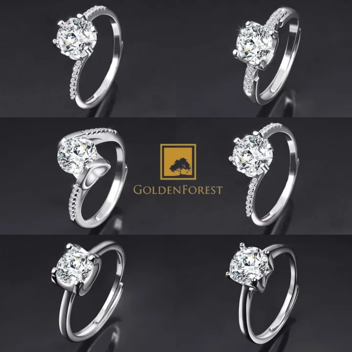 Fashion Ladies Ring Diamond Ring Women Silver Ring Adjustable Size Ring ...