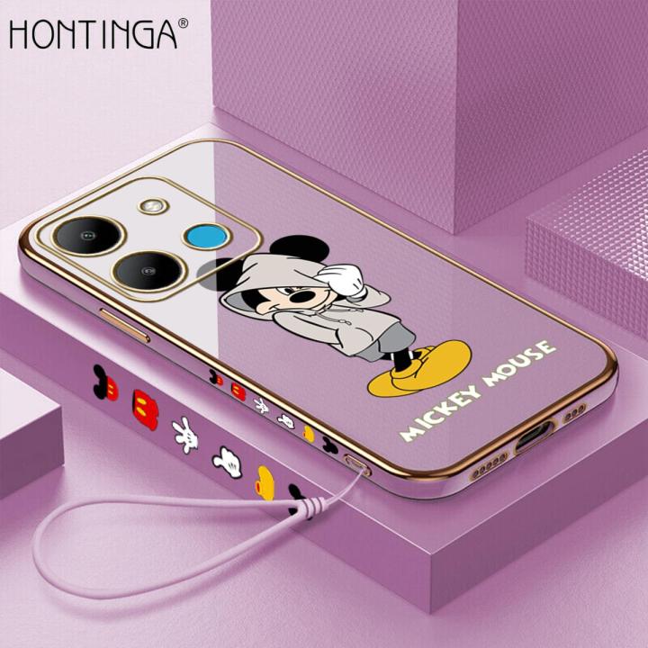 Hontinga for Tecno Pop 7 Pro Back Cover（Free Lanyard）Luxury 6D Plating ...
