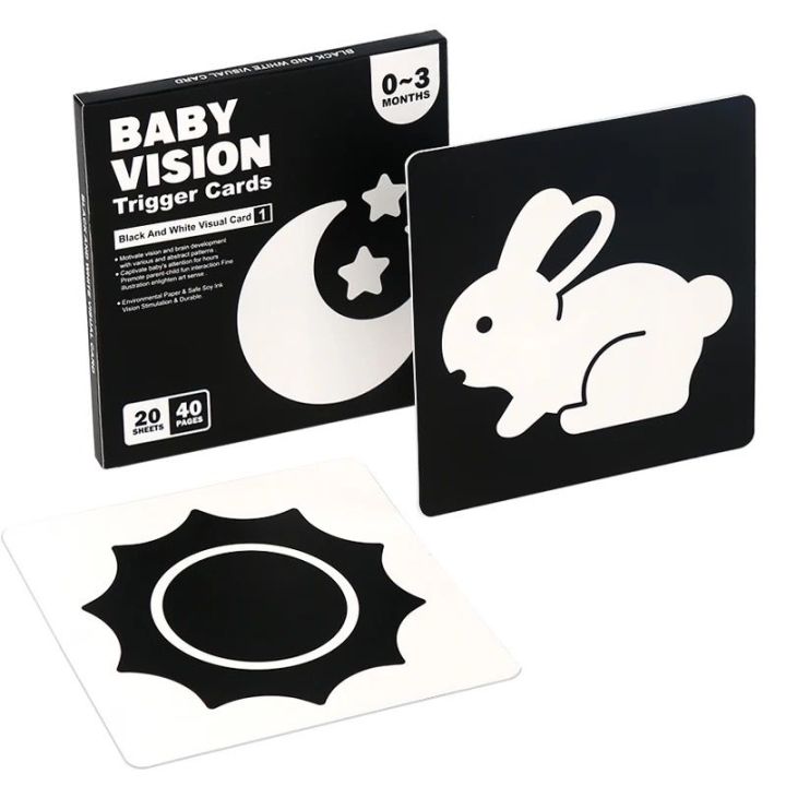 High Contrast Baby Visual Stimulation Cards(0-3) | Daraz.lk