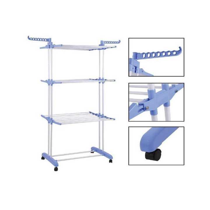 50kg Capacity Three Layer Cloth Rack-Drying Rack Cloth Hanger Dress ...