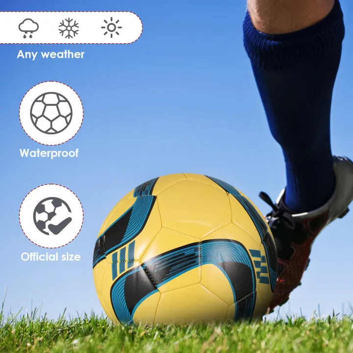Soccer Balls Official Size 5 World Football Team Training Footy Ball ...
