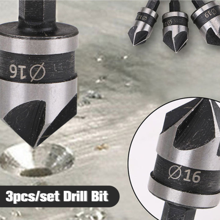 3Pcs Hex Countersink Boring Set For Metal Drill Bit Tools Hexagonal ...