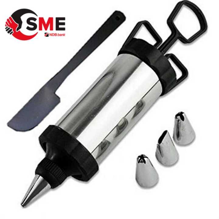 Icing Piping Syringe Gun Set with 4 Nozzles for Cake Decoration | Daraz.lk