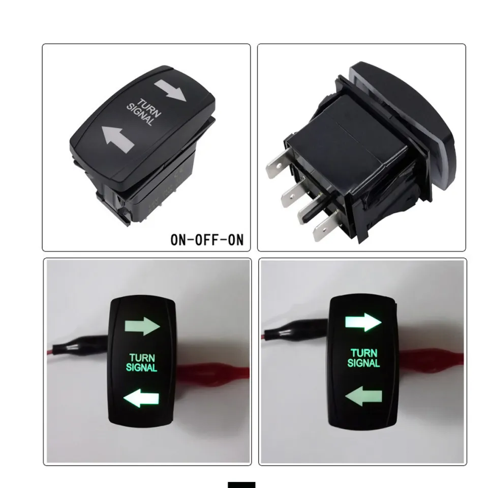 Turn Signal Toggle Switch VOZINMOST 12V 4Pin Turn Signal Rocker Switch