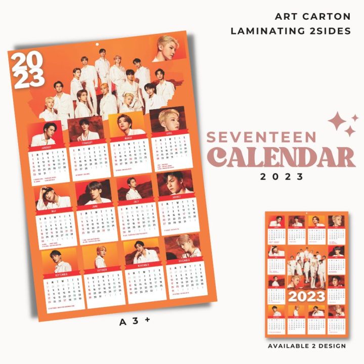 2023 SEVENTEEN KPOP Calendar+Lamination 2 Sides Korean IDOL UNOFFICIAL ...