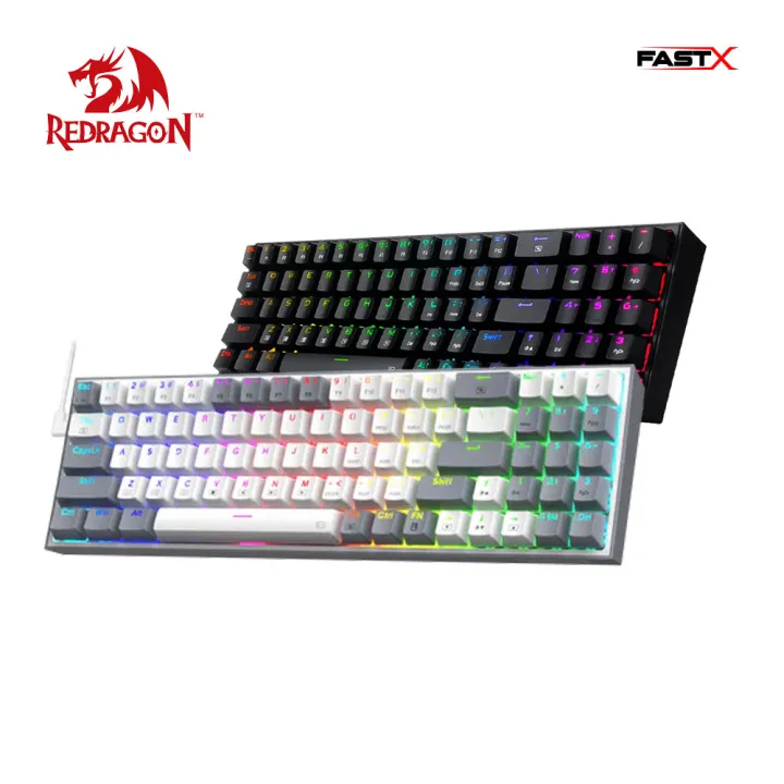 Redragon K628 Pollux 75% Wired RGB Gaming Keyboard, 78 Keys Hot ...