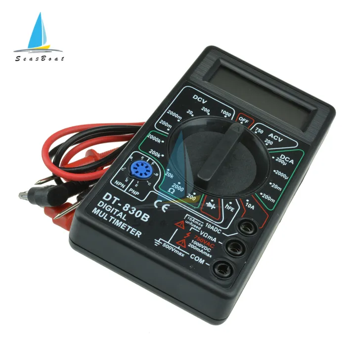 【New design】DT-830B LCD Digital Multimeter AC DC 750 1000V Voltmeter ...