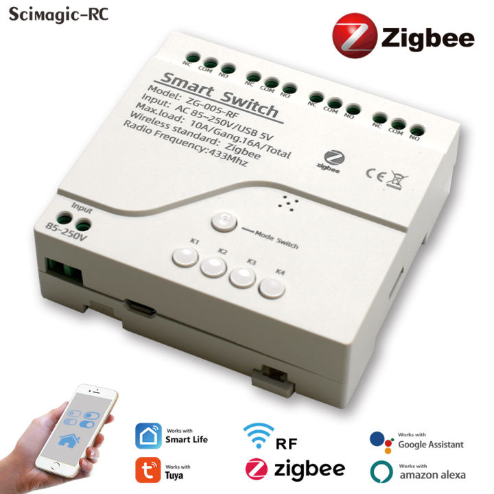 New ZigBee Wireless Switch 1/2/4CH Automation Module DIY 7-32V 85-220V ...
