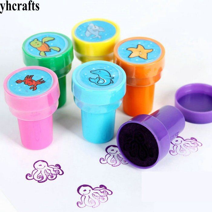 【World Supermarket 2021】6PCS/LOT.ocean animals stamp fish sea stamper ...