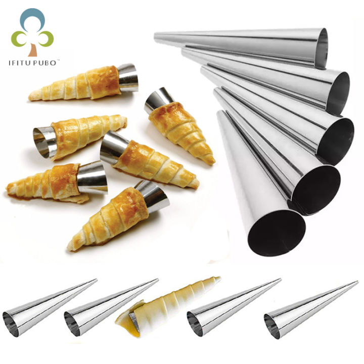 6/12/24pcs Conical Tubes Molds Bread Moulds Stainless Steel Croissants ...
