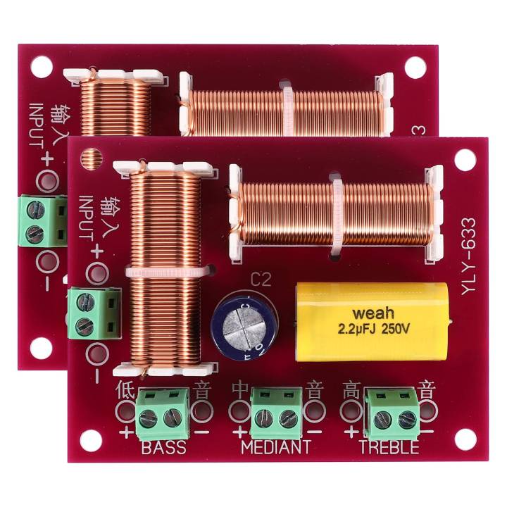 2Pcs 200W 3 Way Audio Speaker Crossover Treble + Midrange + Bass ...