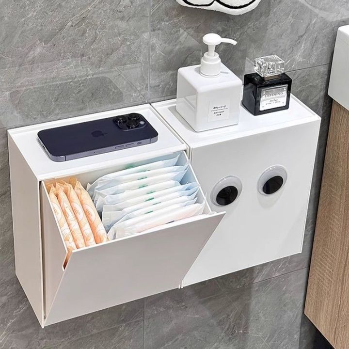 Sanitary Napkin Storage Box Wall-Mounted Household Bathroom Toilet ...