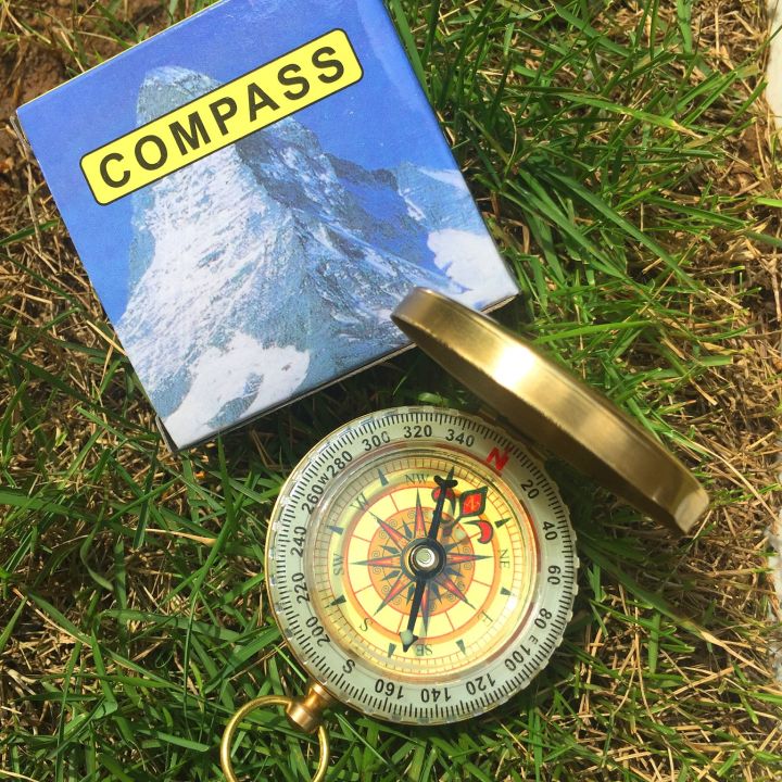 G50 Pure Copper Compass Pocket Watch Retro Flip Compass Outdoor ...
