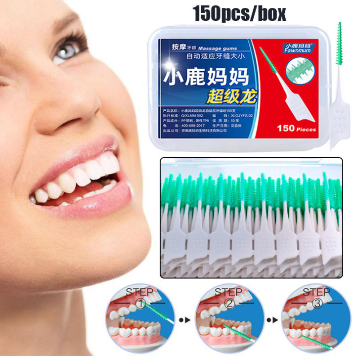 Silicone Interdental Brushes Soft Teeth Floss Brushes Rubber Bristle ...