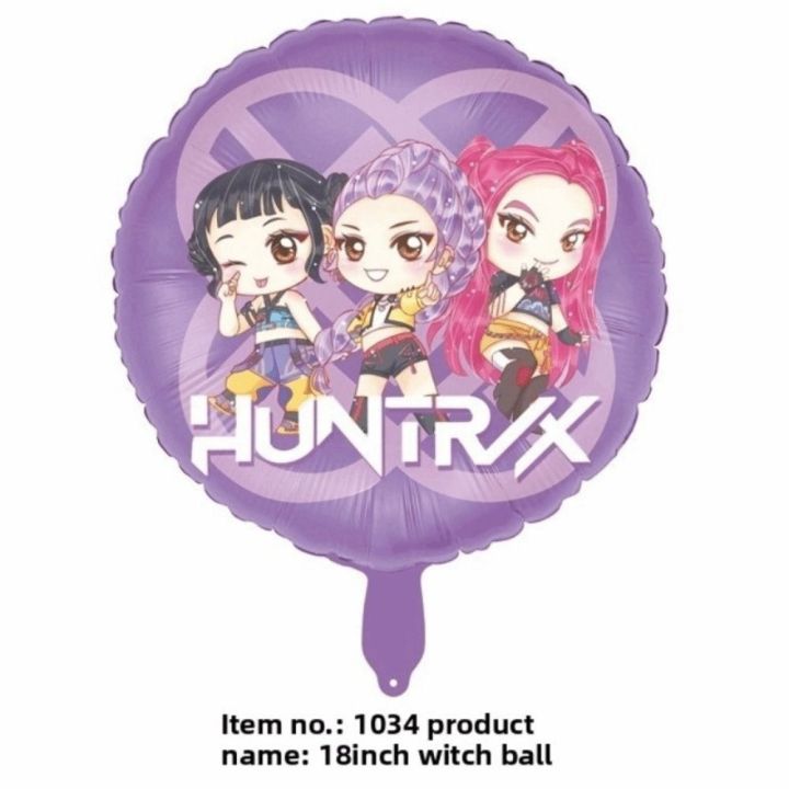 5Pcs New 18-inch KPop Demon Hunter Balloon Cartoon Anime Thicken Round ...