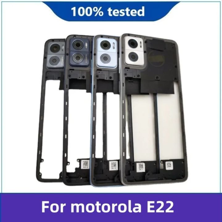 NEW For Motorola Moto E22 Back Cover Middle Frame Holder Housing Repair ...