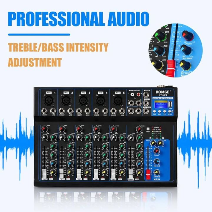 USB-BLK 7 Channel Professional Mixer MP3 player with USB port ...