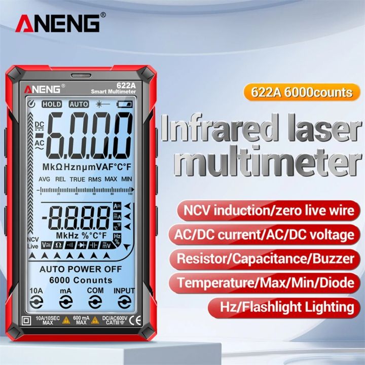ANENG 622A/622B Digital Professional Multimeter AC/DC Volt Ammeter With ...
