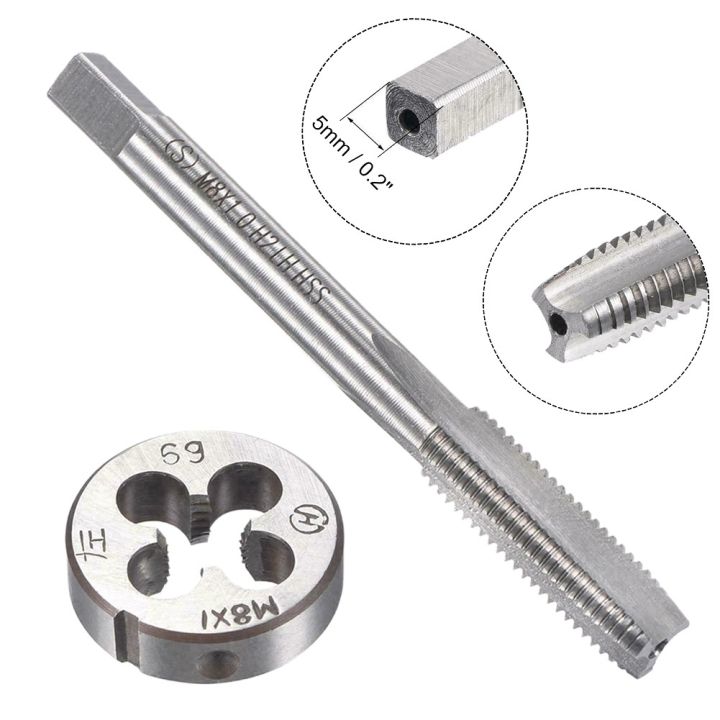 M8 X 1mm Metric Left Hand Tap And Die Set Machine Thread Tap With Round ...