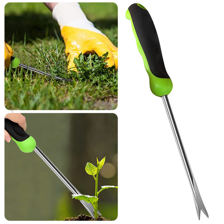 Weed Pulling Tool Ergo Handle Weed Puller Stainless Steel V-shaped Head ...