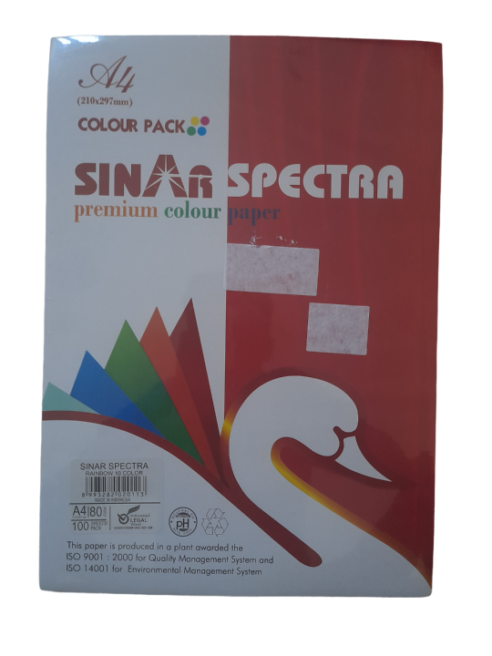Colour A4 100 Sheets Pack Mix of 10 Rainbow Colours 80 GSM High Quality ...