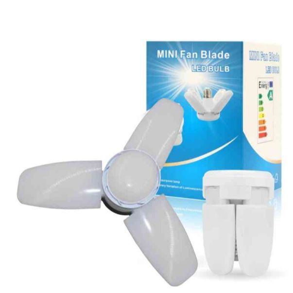 LED Bulb 3 in 1 Fan Blade Lamp Foldable Light B22 Timing 26W Ceiling ...