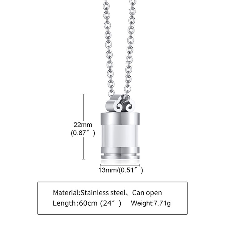 Clear Hollow Fillable Glass Tube Necklaces for Women Men Urn Ashes ...