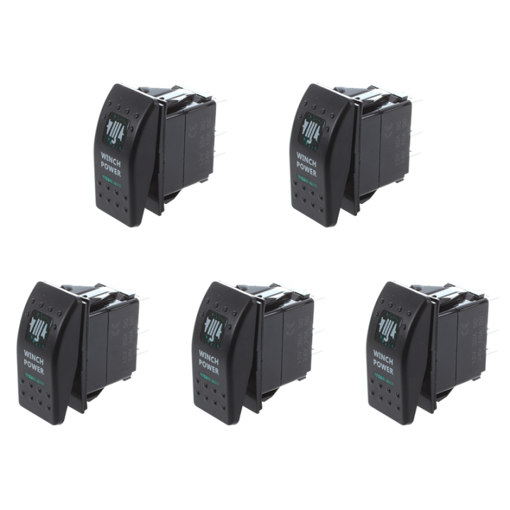 QUANBU 5X 12V CAR MARINE BOAT RV TOGGLE ROCKER SWITCH LED LIGHT BAR ...