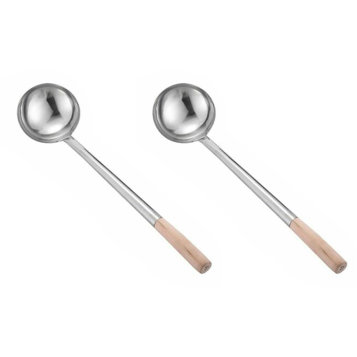 2X Long Handle Soup Ladle Cooking Utensils Ladle Spoon Wok Soup Spoon ...