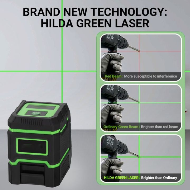 Magnet Self-Leveling Laser Level Vertical Green Laser Beam 2 Lines ...