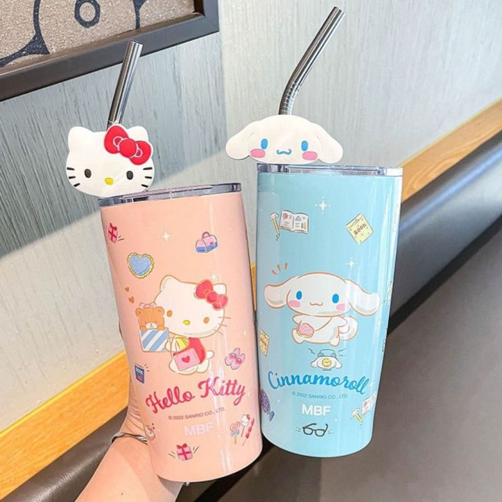 New 600ml Straw Cup Sanrio Hello Kitty Large Capacity Thermal Cup ...