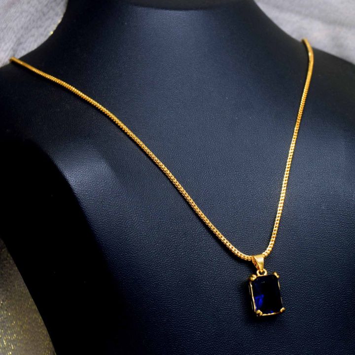 Gold plated 2.5MM singapore square FOX Chain 18/24 Inch With Cubic ...