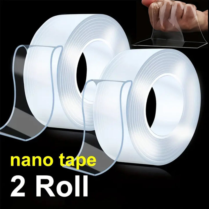 1/2Rolls Nano Tape Double Sided Tape Transparent Reusable Waterproof ...
