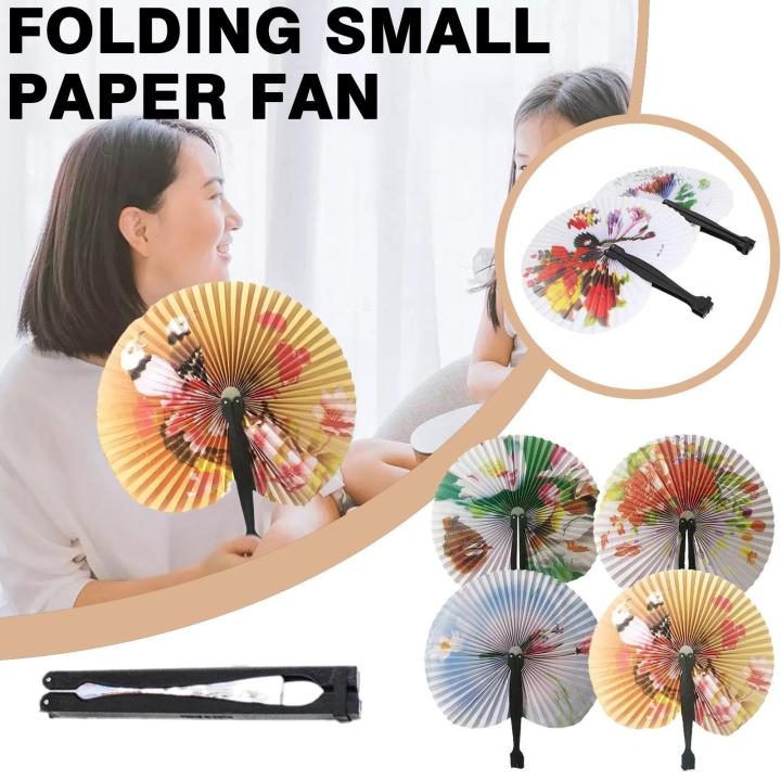 1 PCS Creative Retro Windmill Small Round Paper Fan Chinese Style Hand ...