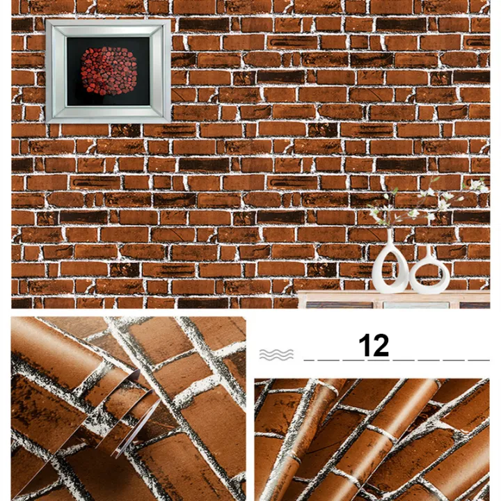 【wenfangdianpu】Vintage print PVC Self Oil Proof Wallpaper Cabinet Wall ...