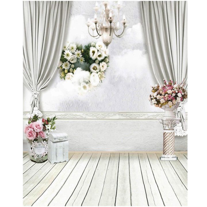 5x7FT White Curtain Backdrop Studio Flower Floor Background | Daraz.lk