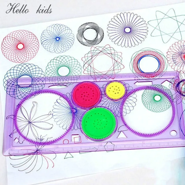 Multi-function Puzzle Spirograph Geometric Ruler Drafting Tools For Students Drawing Toys ...