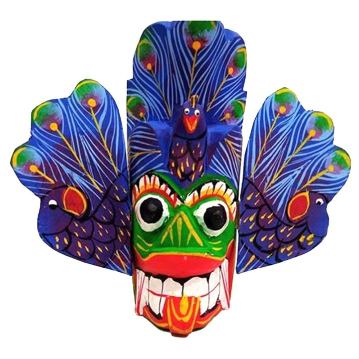 Wood Hand Made Traditional Mask ,Mayura Raksha mask | Daraz.lk
