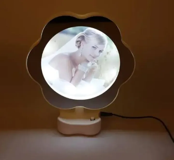 Flower Shaped Magic Mirror Photo Frame with LED | Daraz.lk
