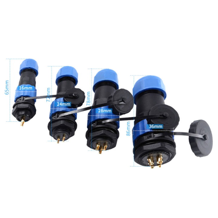 SP16 IP68 Waterproof Connector Male Plug & Female Socket 2/3/4/5/6/7/8 ...